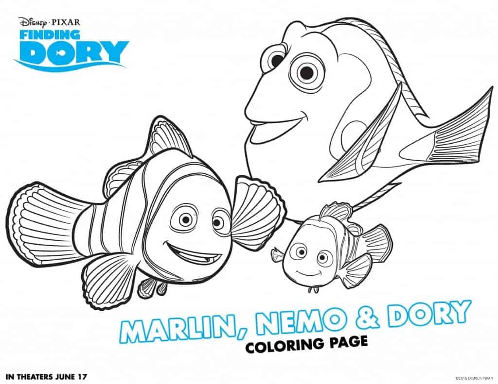 Finding Dory Coloring Pages and Activity Sheets - Lola Lambchops
