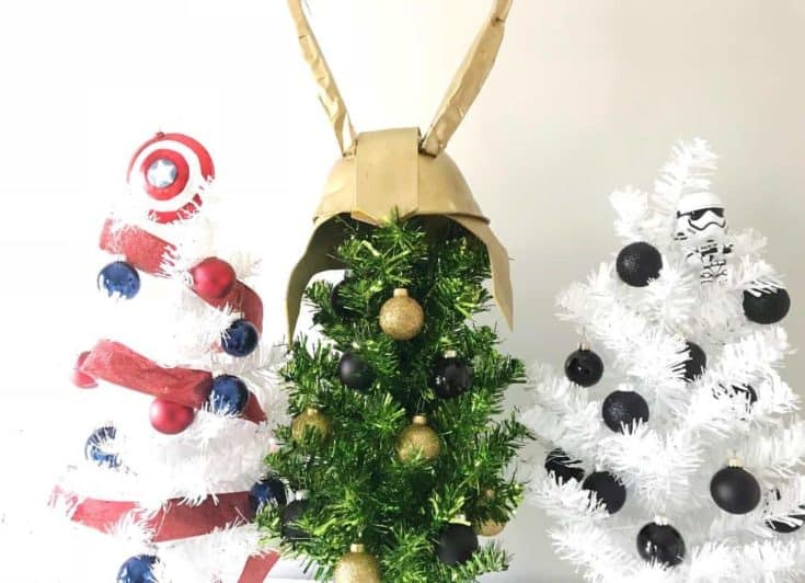 DIY Disney Christmas Trees for Under $20| Captain America, Loki, & more!
