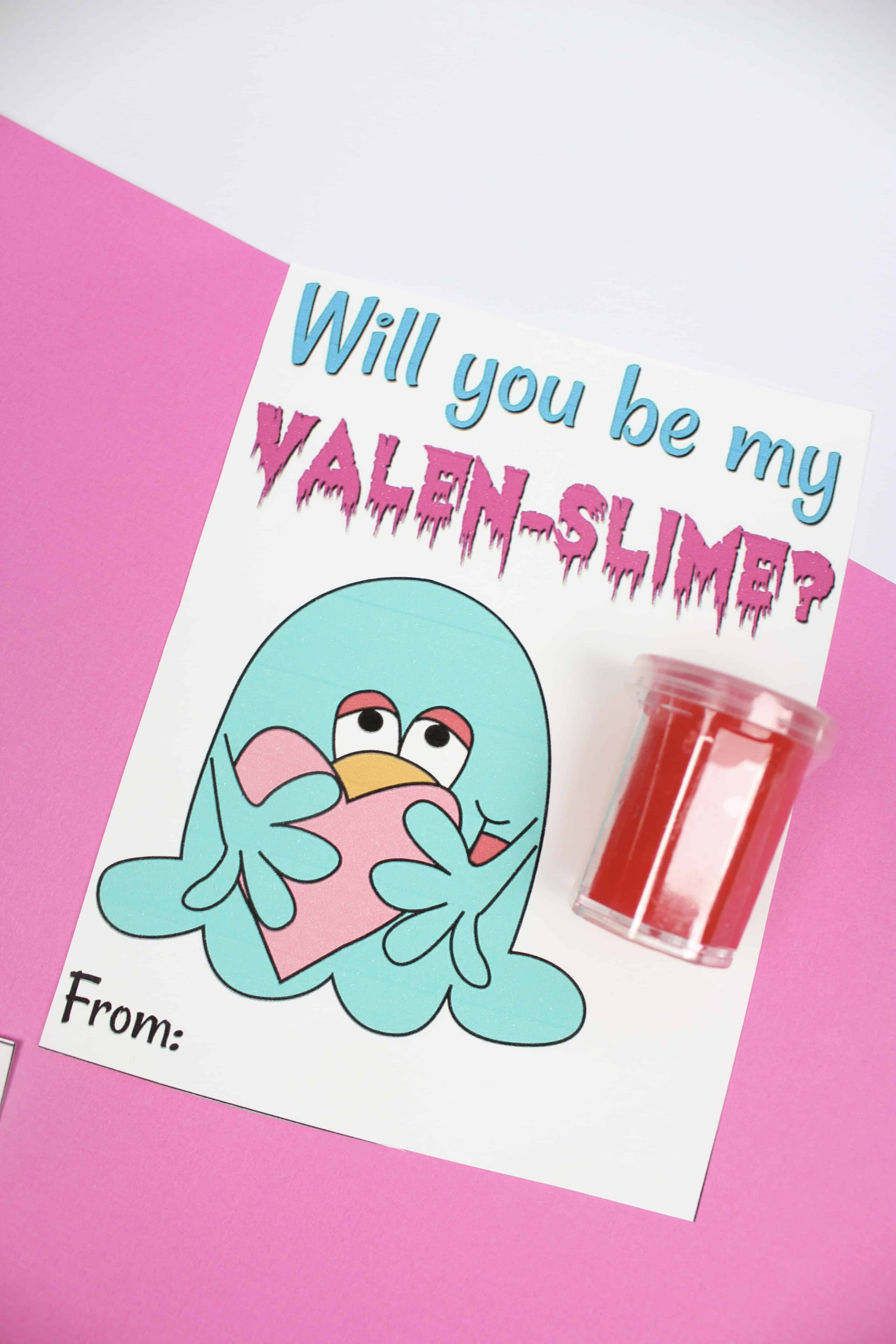 Free Printable Slime Valentines for Kids | Non-Candy Valentines