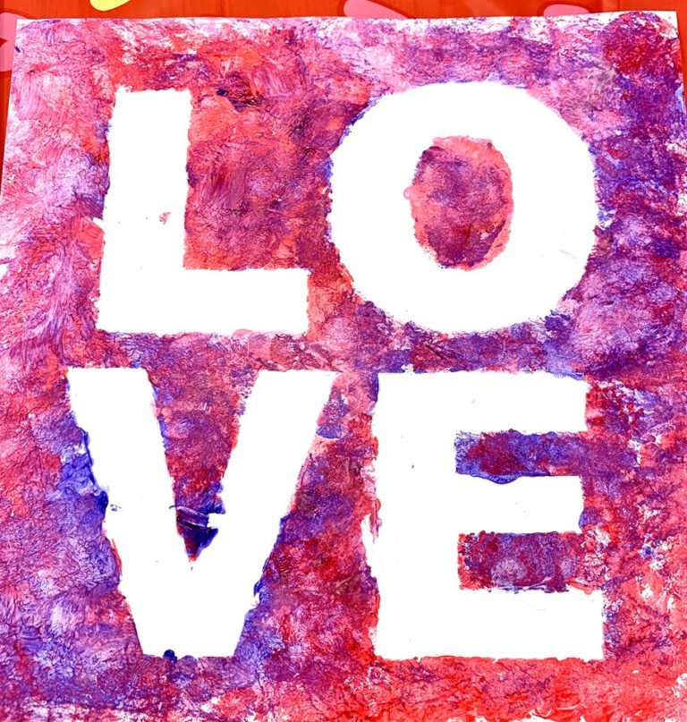 Painted Love Sign Valentine's Day Craft for Kids - Lola Lambchops