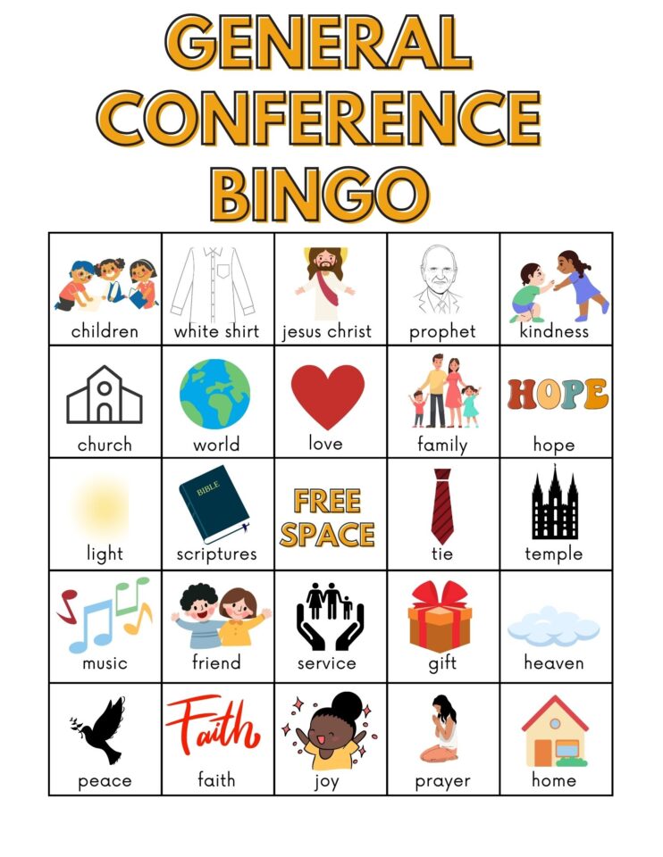 Free Printable General Conference Bingo - Lola Lambchops