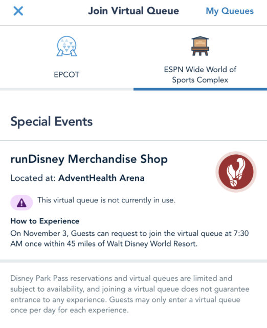 Disney Wine and Dine Half Merchandise Virtual Queue Details - Lola Lambchops