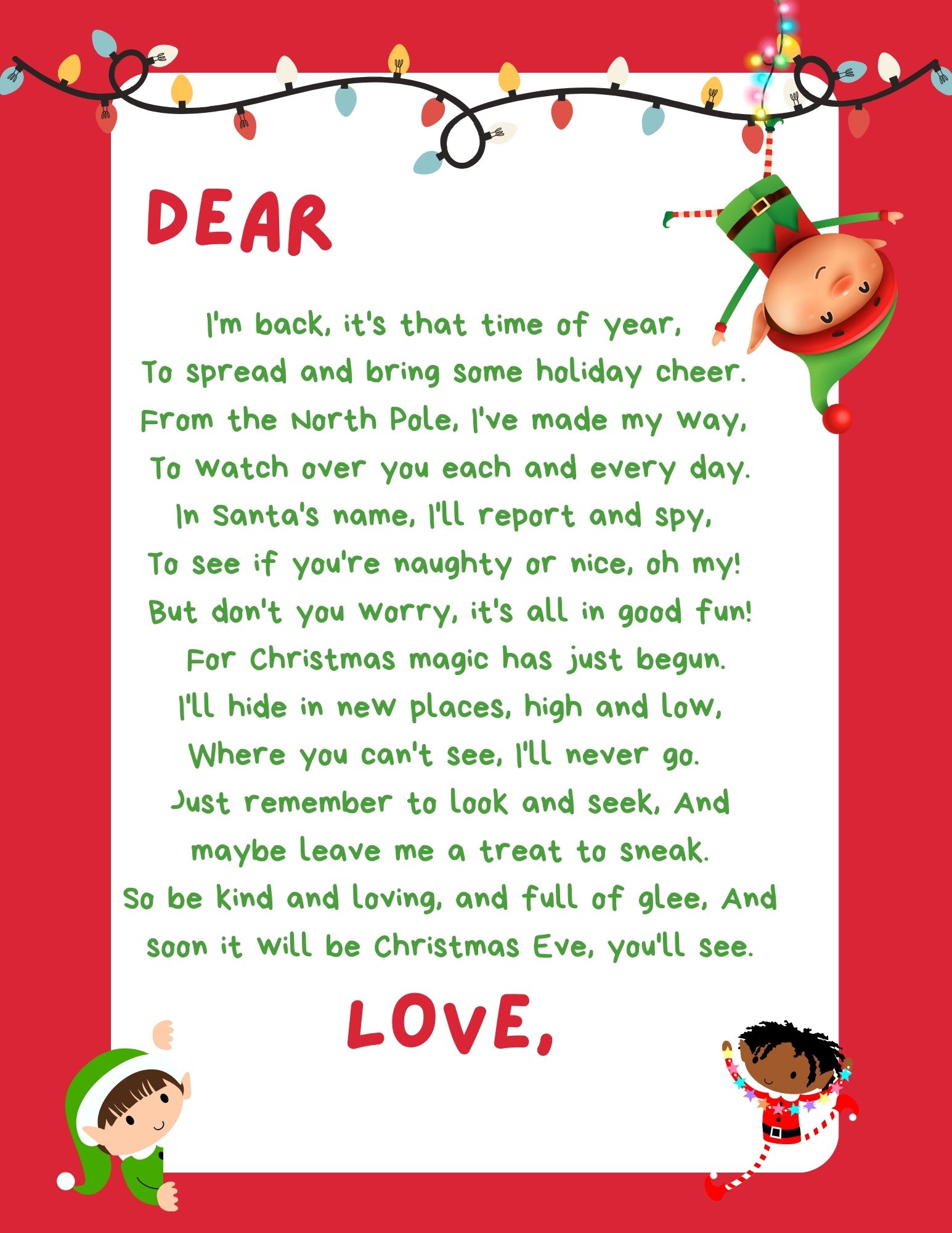 Free Printable Elf On The Shelf Welcome Letters 2025 Lola Lambchops